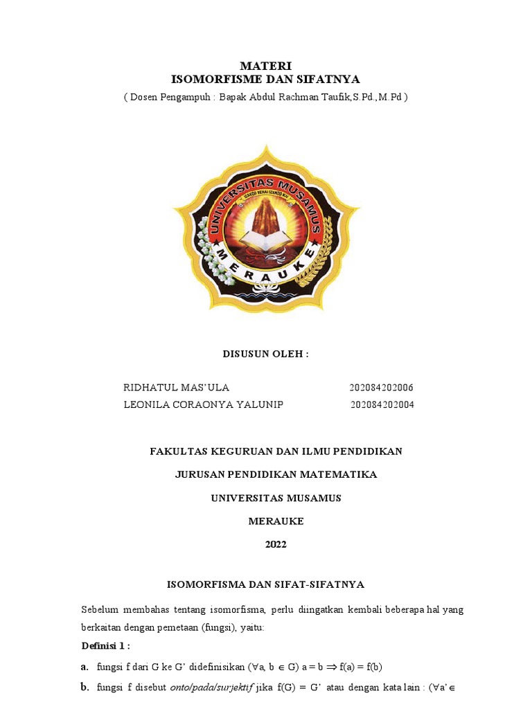Isomorfisme dalam Matematika | PDF