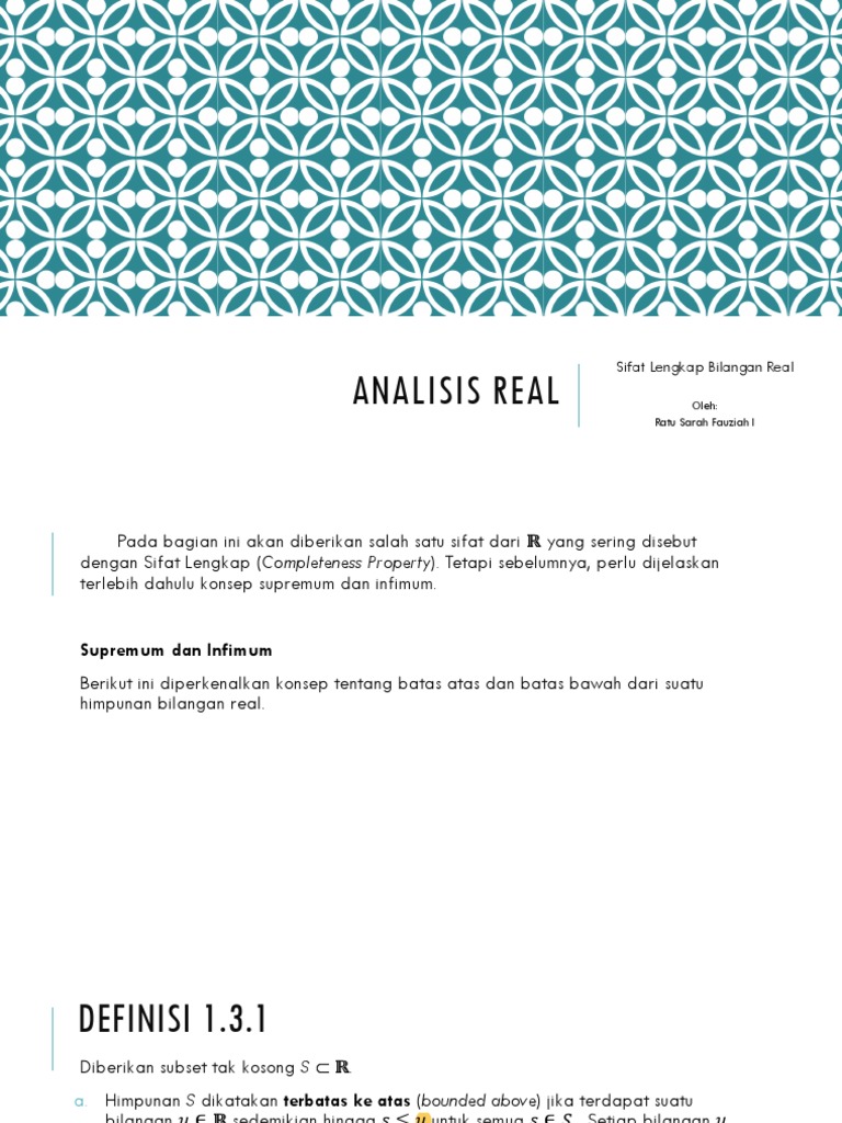 Analisis Real - Sifat Lengkap | PDF