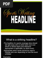 Sports Writing Exercises | PDF | Sports | Weather