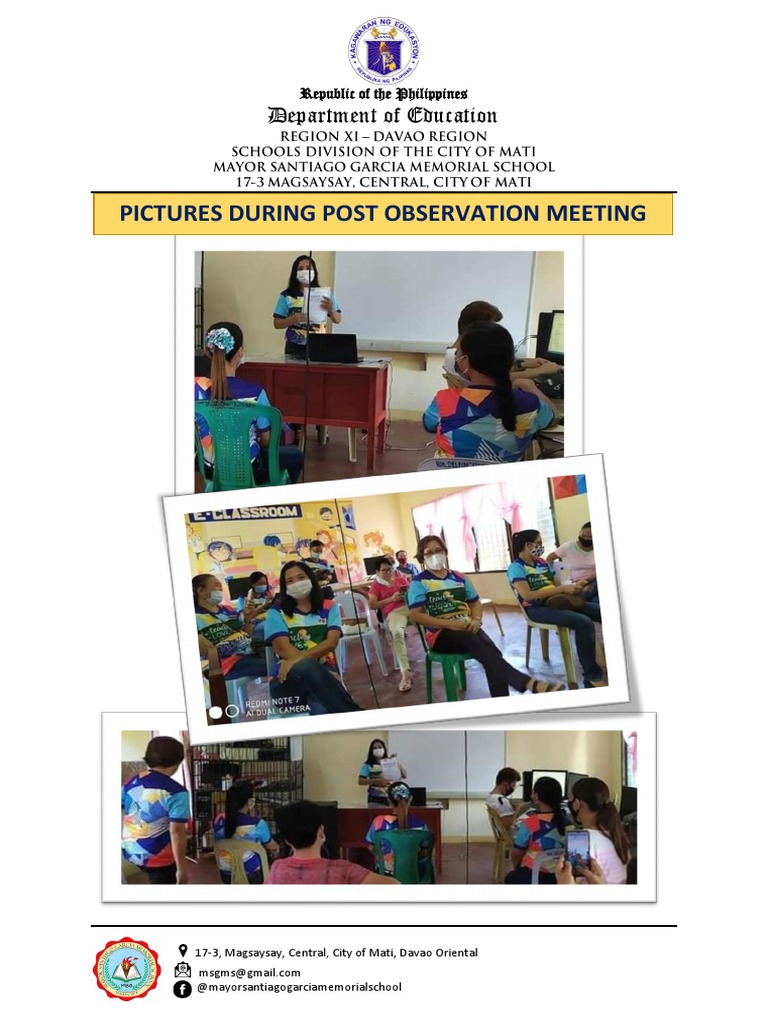 Annex G - Pictures On Post Observation Meeting | PDF