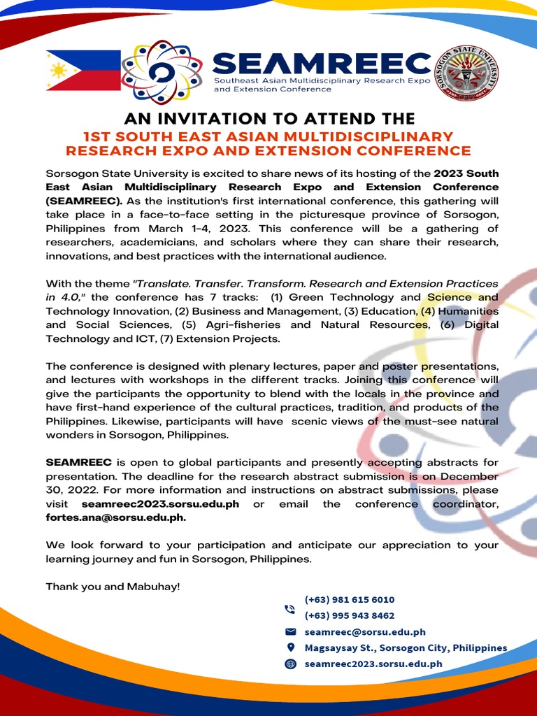 SEAMREEC Invitation Letter | PDF