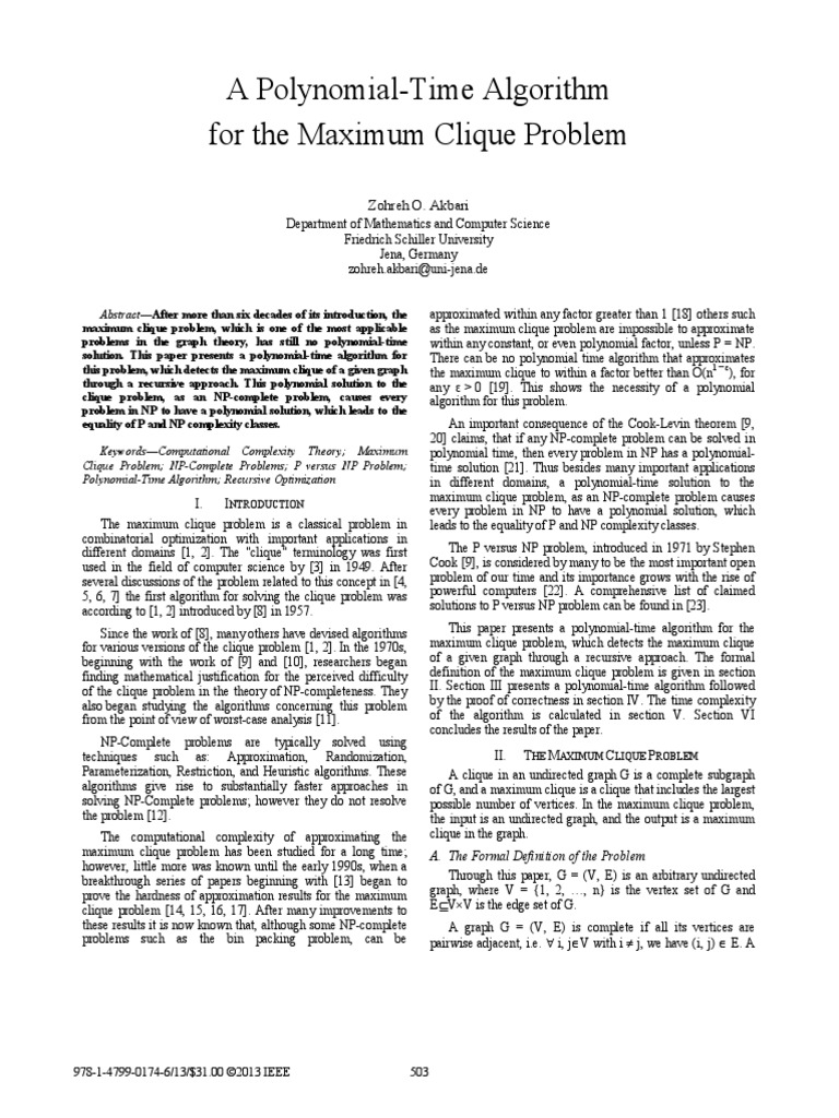 Akbari 2013 | Download Free PDF | Time Complexity | Computational Complexity Theory