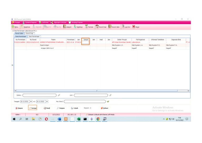 SS Permintaan Lab | PDF
