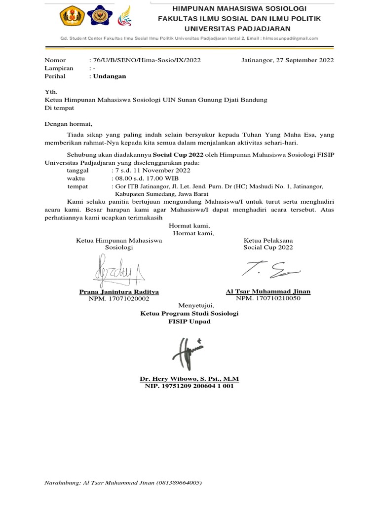 76 Surat Undangan UIN Bandung | PDF