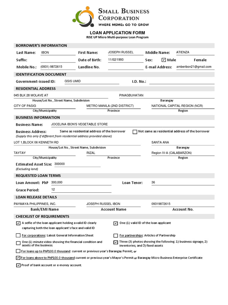 SBC Application Form | PDF | Metro Manila | Identity Document