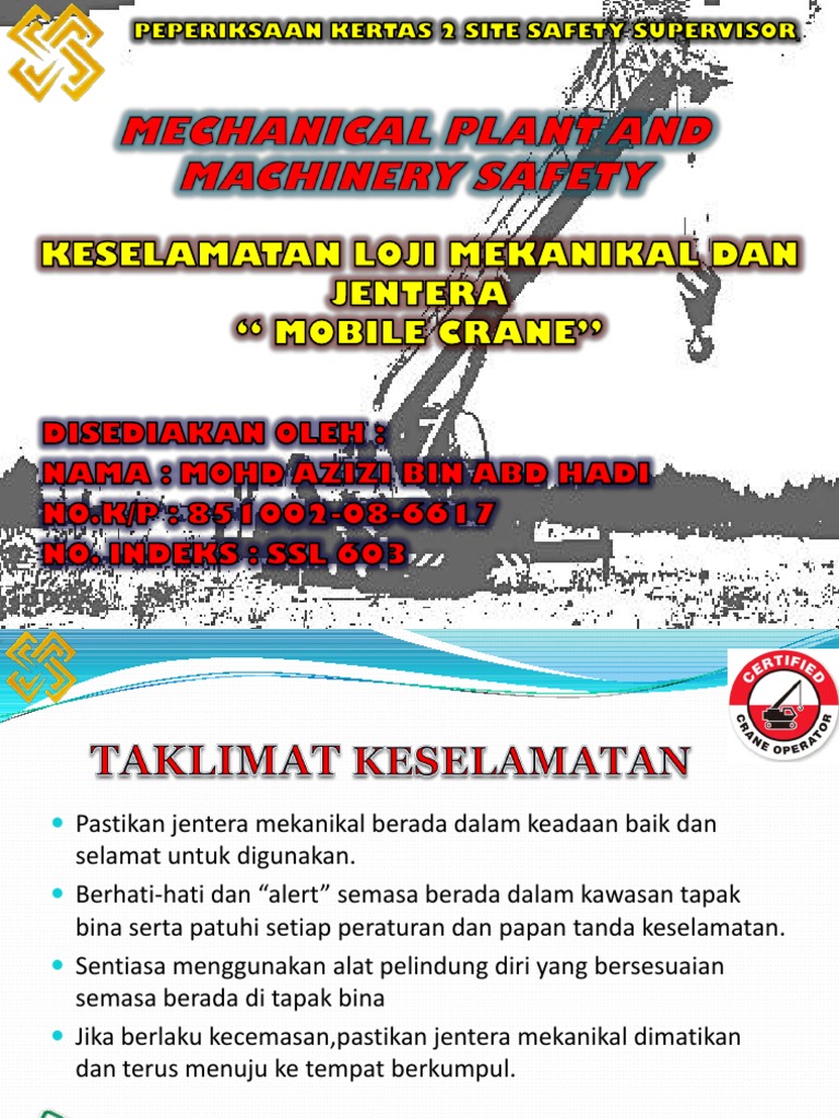 Mechanical Plant and Machinery Safety PDF | PDF