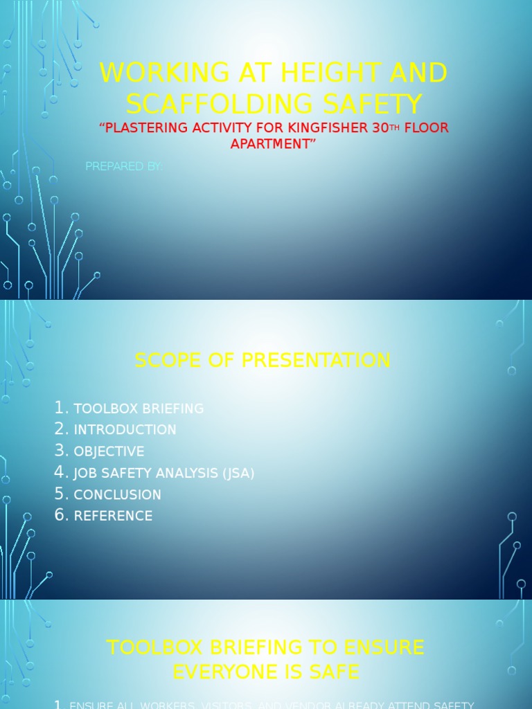Working at Height and Scaffolding Safety 1 | PDF | Personal Protective ...