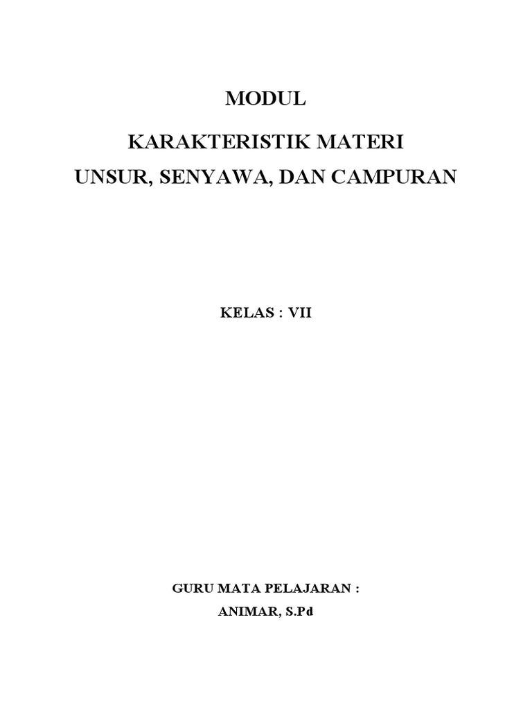 BAHAN AJAR IPA Klasifkasi Zat | PDF