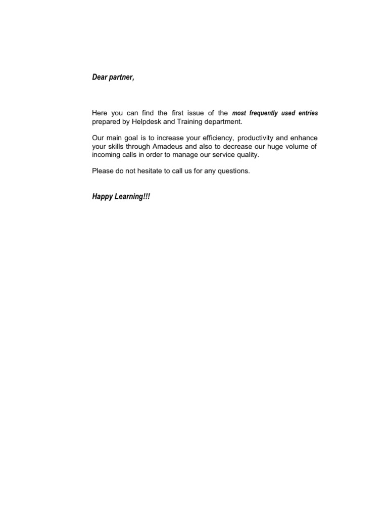 Amadeus Codes | Information Governance | Airlines