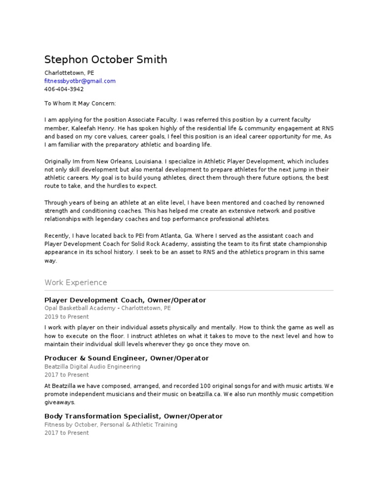 Stephon October Smith | PDF | Business