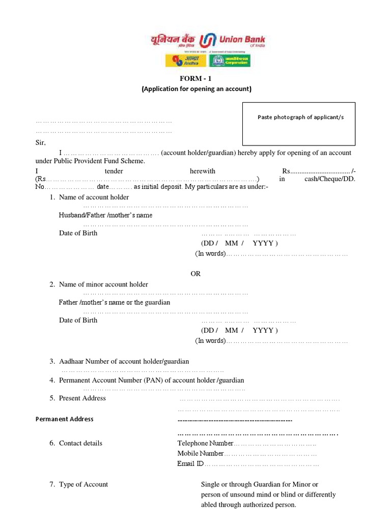 PPF-Account Opening Form | PDF | Identity Document | Government