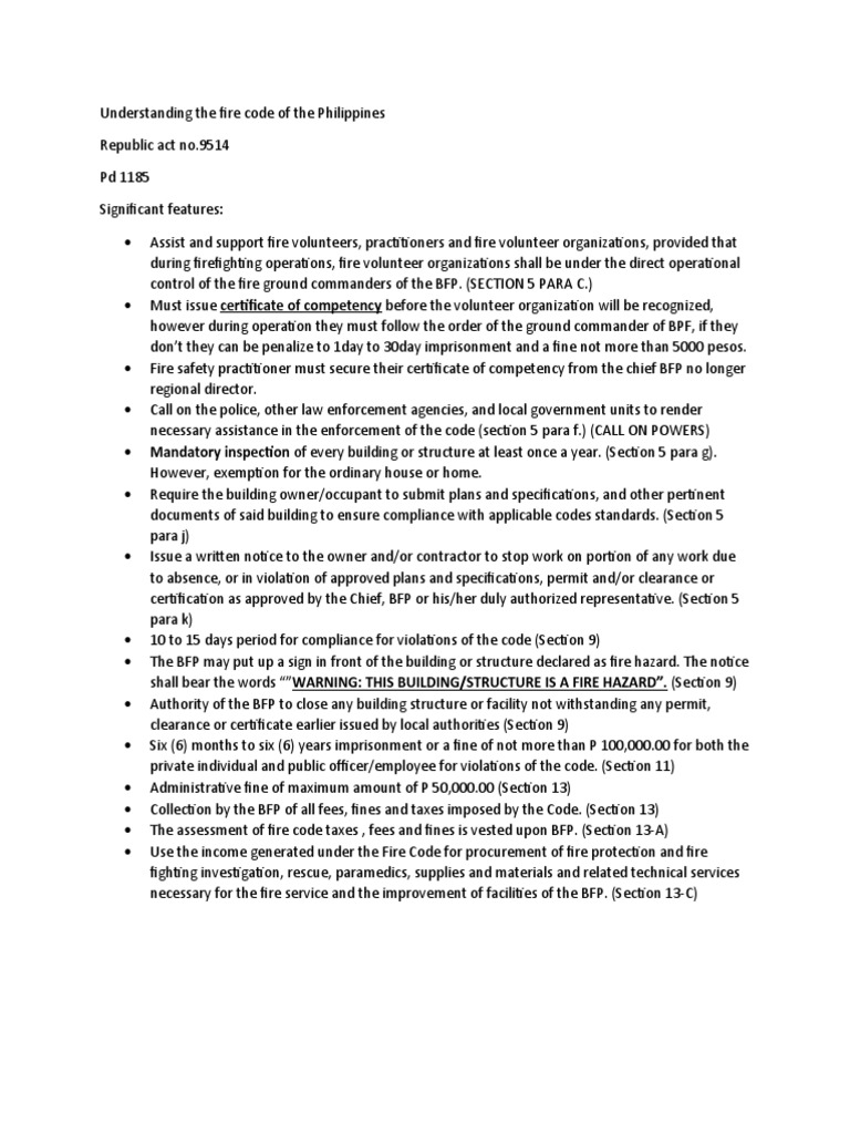 Fire Code Notes Pdf Fire Safety Safety 8128