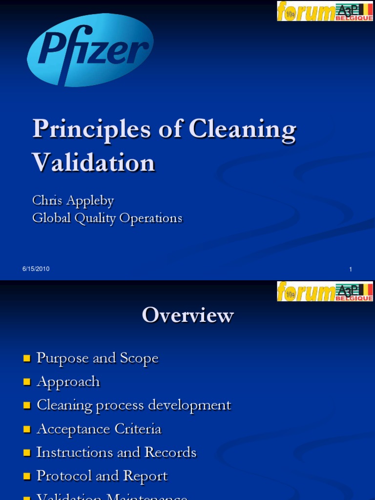 Cleaning Validation Pres | PDF | Verification And Validation | Chemistry