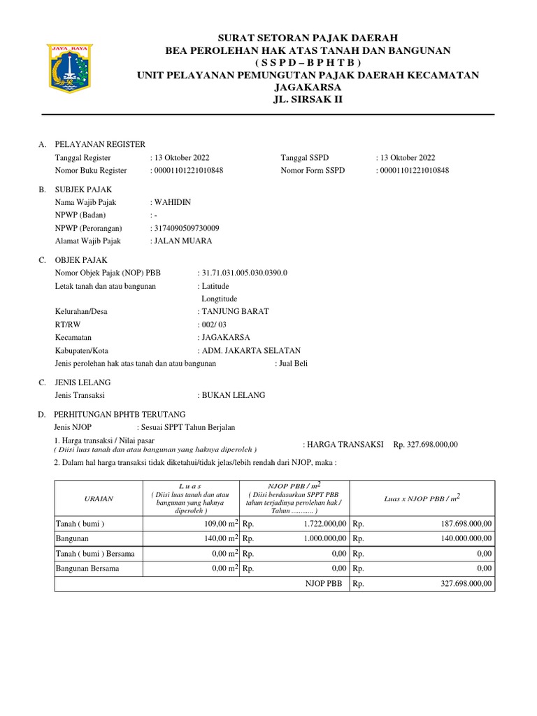 Surat Setoran Pajak 20221013143800 | PDF