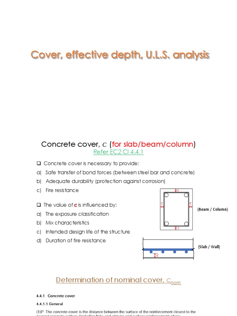 CES522 A 02 - Topic 2a - 1. Cover - EffectiveDepth - ULS Analysis | PDF ...