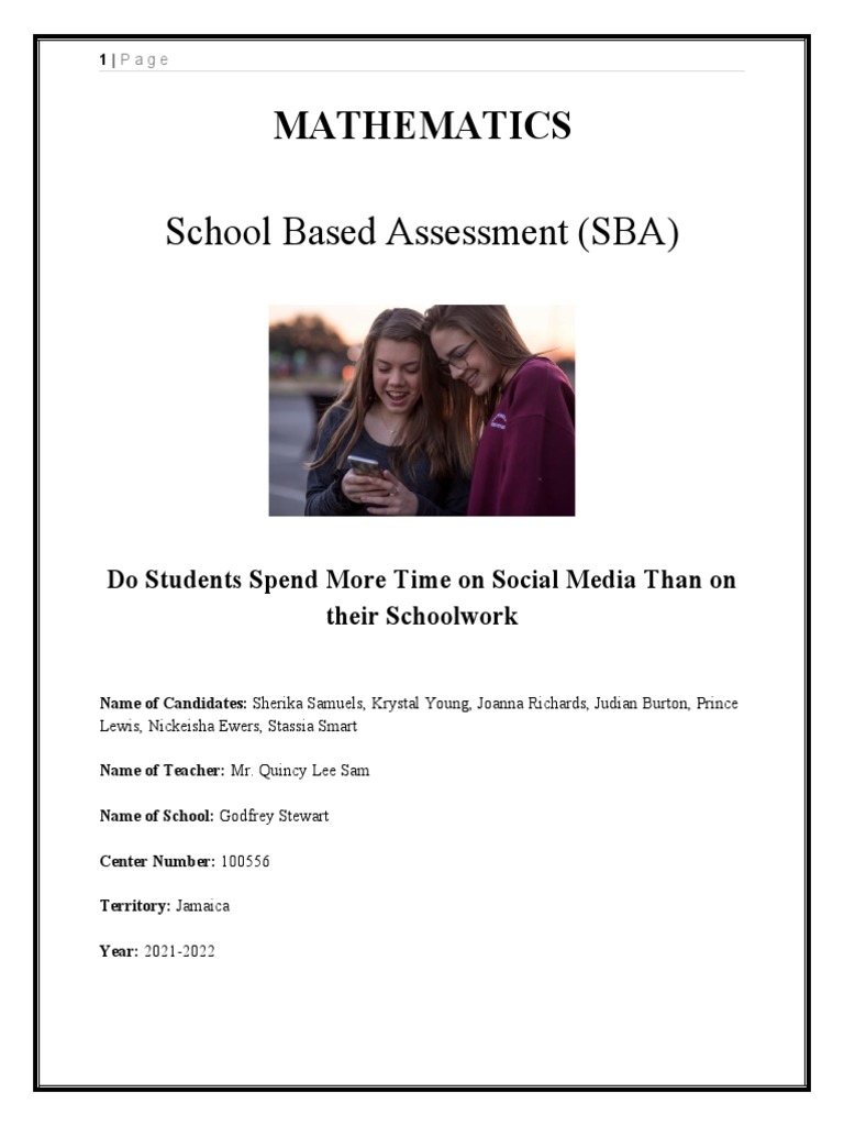 Group 3 - Mathematics SBA | PDF | Social Media | Popular Culture ...