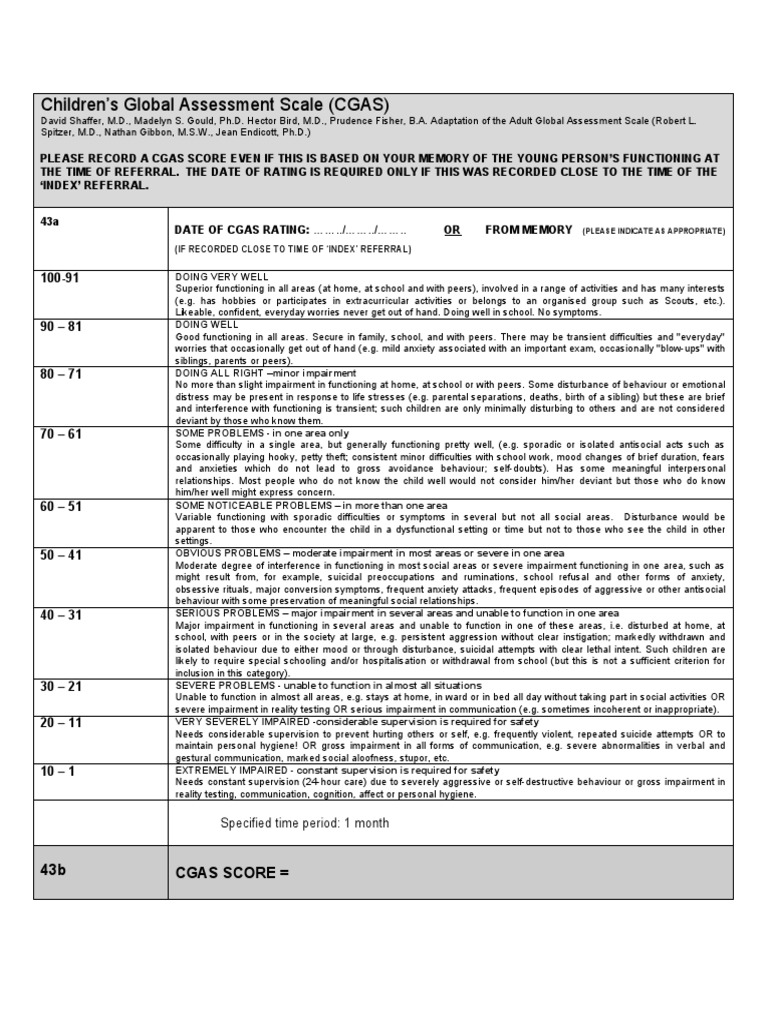 Assessing Childhood Functioning: An Introduction to the Children's ...