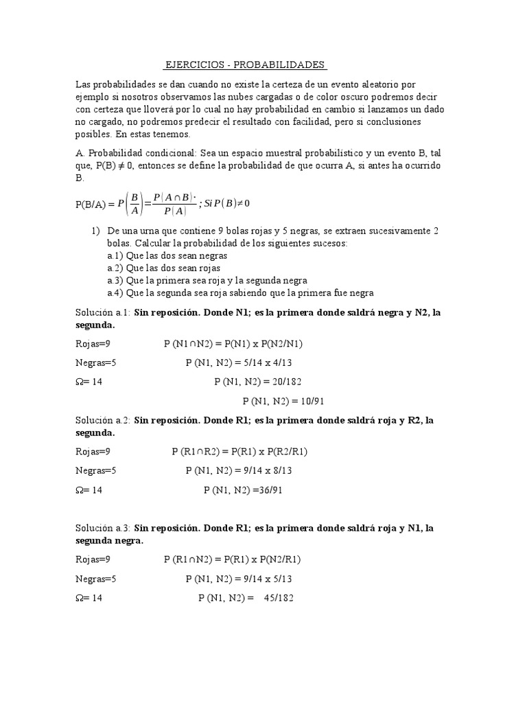 Ejercicios de Probabilidades | PDF | Probabilidad | Teoría de la medida