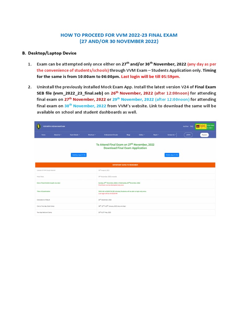How To Proceed For Exam Laptop Desktop Devices | PDF | Mobile App ...