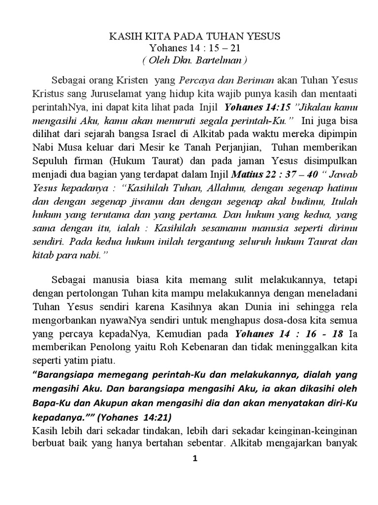 Renungan Bartelman 17 Mei 2020 | PDF | Agama & Spiritualitas