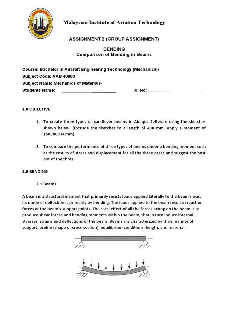 Assignment 2 Bending | Download Free PDF | Beam (Structure) | Bending