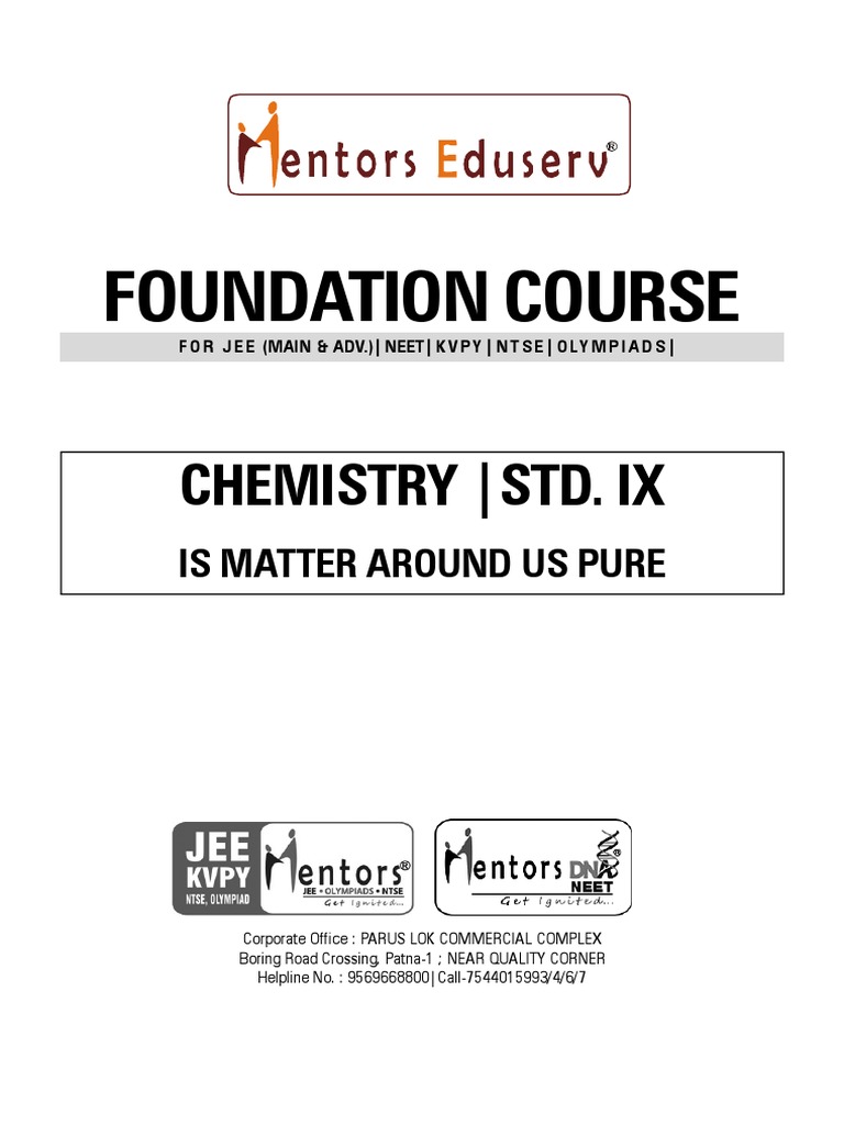 Class 9 Is Matter Around Us Pure Pdf Mixture Chemical Substances