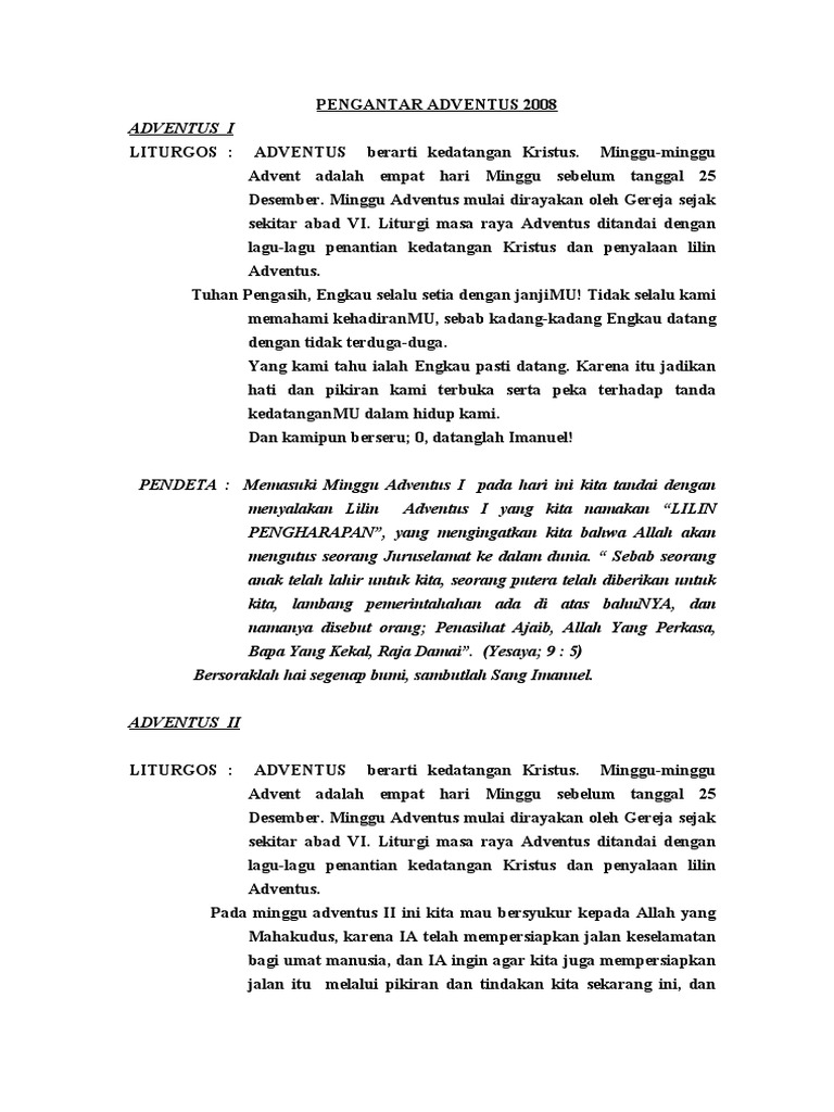 Pengantar Adventus | PDF