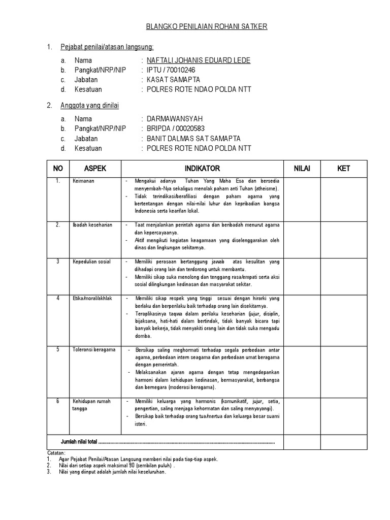 Blanko Erohani Polri | PDF