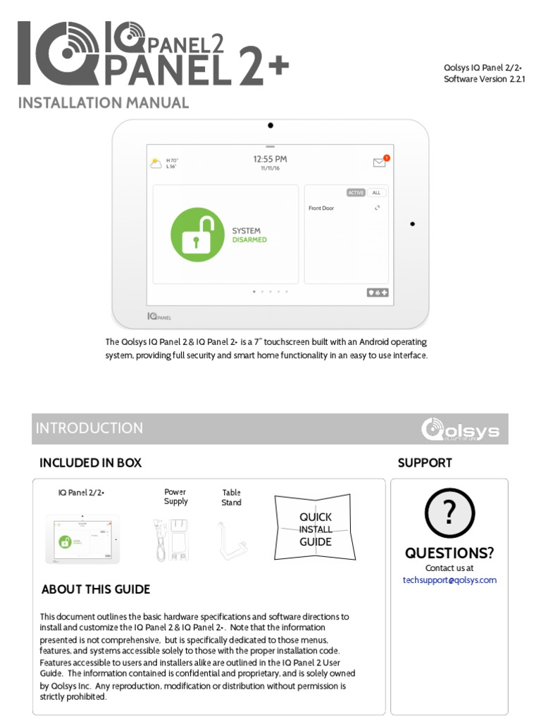 IQ Panel Installation Manual 2.2.1 FINAL | PDF | Security Alarm | Wi Fi