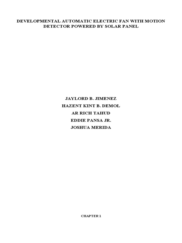 Developmental Automatic Electric Fan With Motion Detector Powered by ...