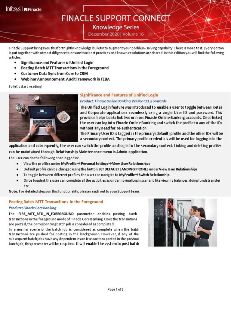 Finacle Support Connect - Vol 16 | PDF | Customer Relationship Management | Login