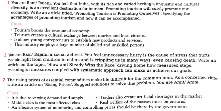 Article Writing Questions | PDF | Social Science
