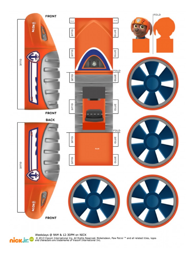 Zuma+Paper+Vehicle+Toy+Templates+ +Nick+Jr.+ +Made+by+Jaz | PDF