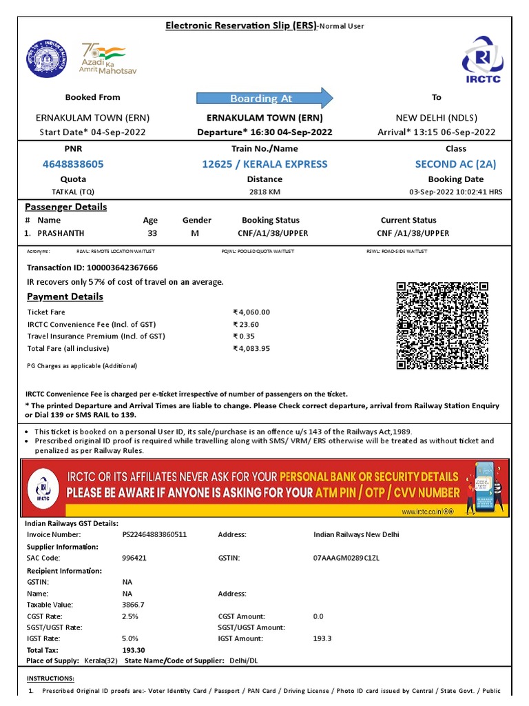 KL Del Train | PDF | Identity Document