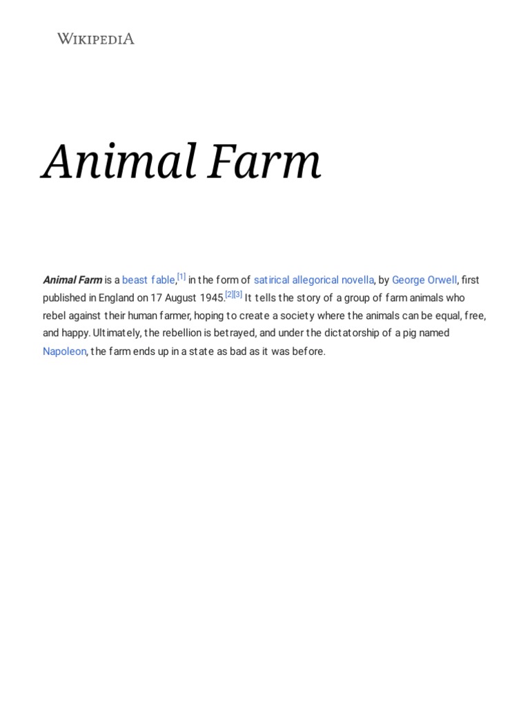 Animal Farm - Wikipedia | PDF