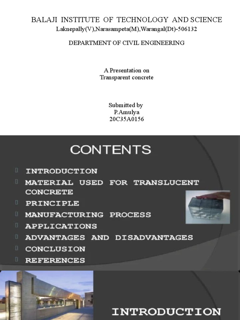 Transparent Concrete Presentation | PDF