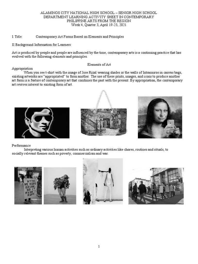 Q3W4 ACTIVITY SHEETS in Contemporary Phil. Arts From The Regions | PDF ...