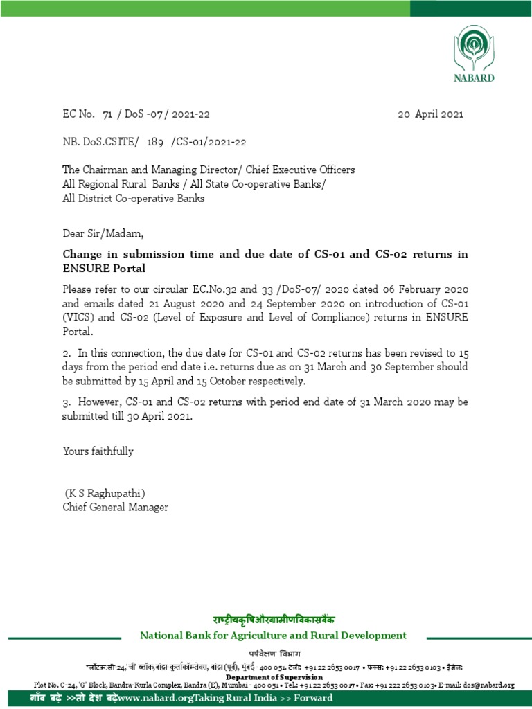 CS01 & CS02 Submission Dates | PDF