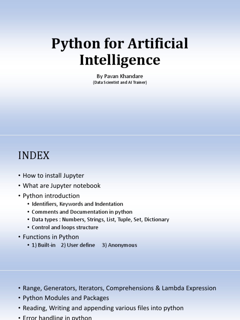 Python For Artificial Intelligence | PDF | Anonymous Function | Control Flow