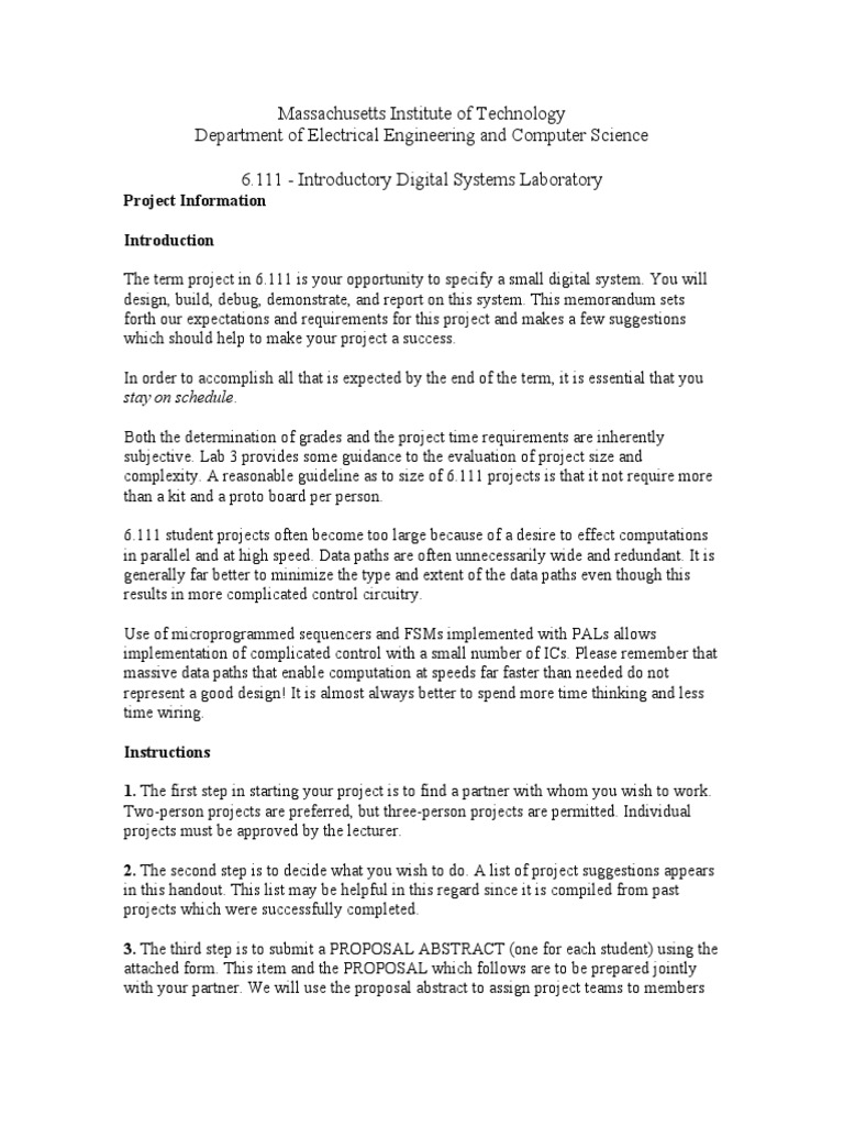 Projectinfo | PDF | Digital Electronics | Computing