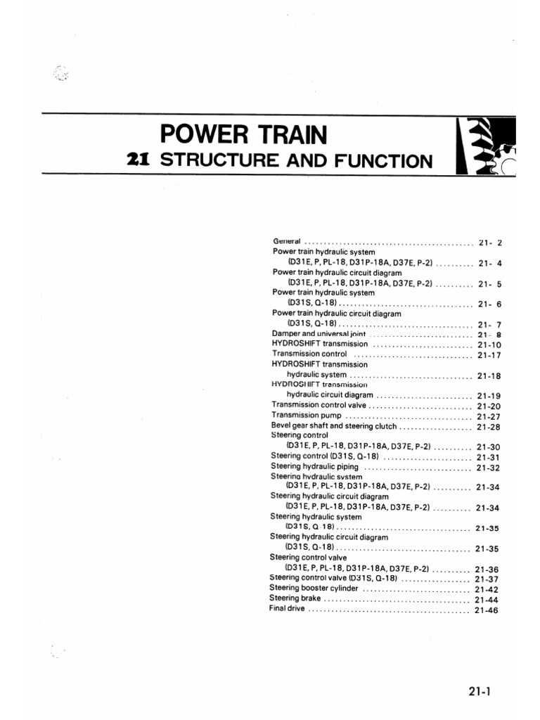 D31P-18 SEBM01141805 Power Train | PDF