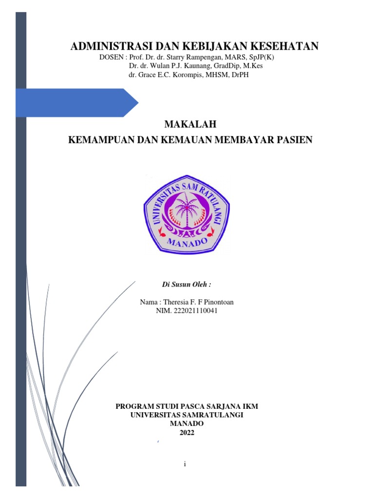 Kemampuan dan Kemauan Membayar Pasien | PDF | Ilmu Sosial