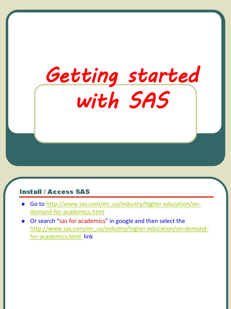 SAS Setup Guide for Academics | PDF