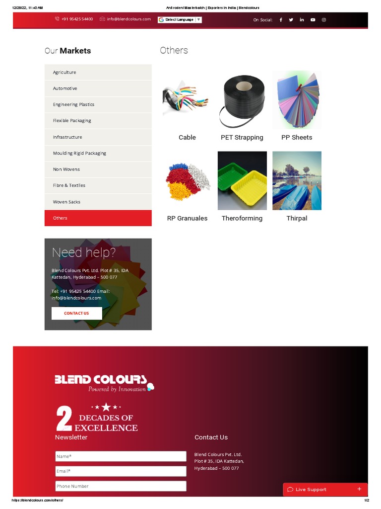 Anti Rodent Masterbatch - Exporters in India - Blendcolours | PDF ...