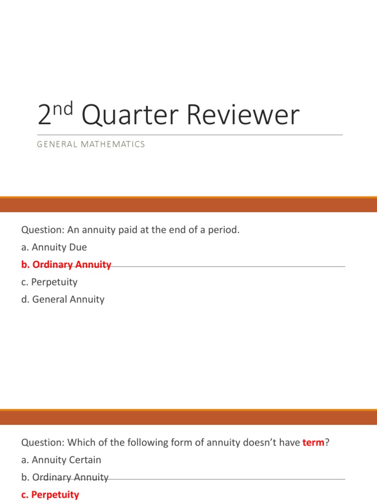 2nd Quarter Reviewer Session | PDF | Interest | Logarithm