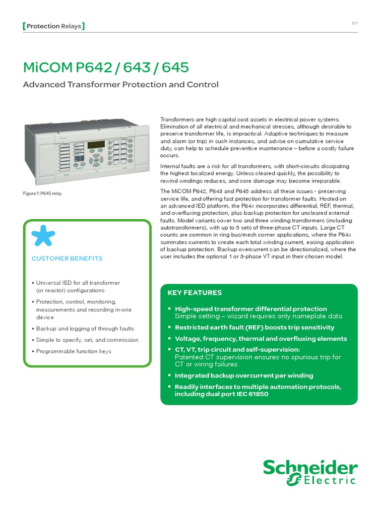 Micom P64X | PDF | Transformer | Physical Quantities