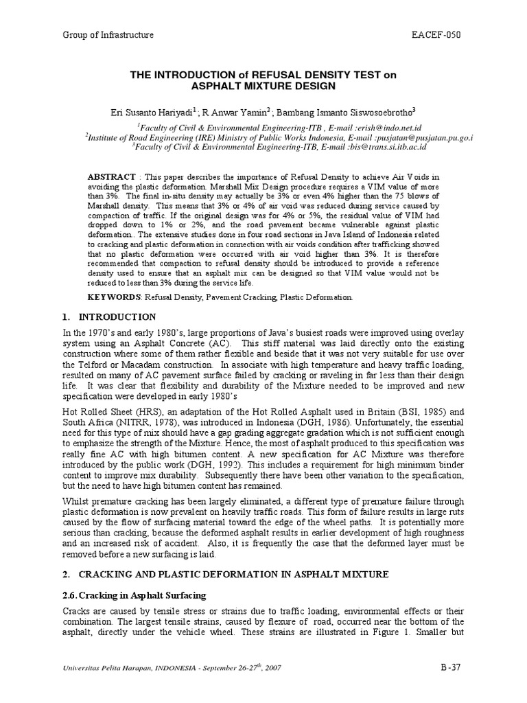 The Introduction of Refusal Density Test On Asphalt Mixture Design ...