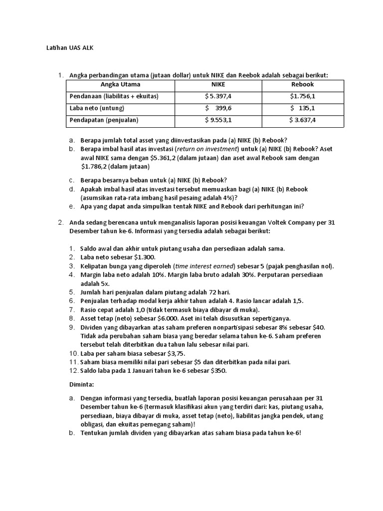 Latihan UAS ALK | PDF