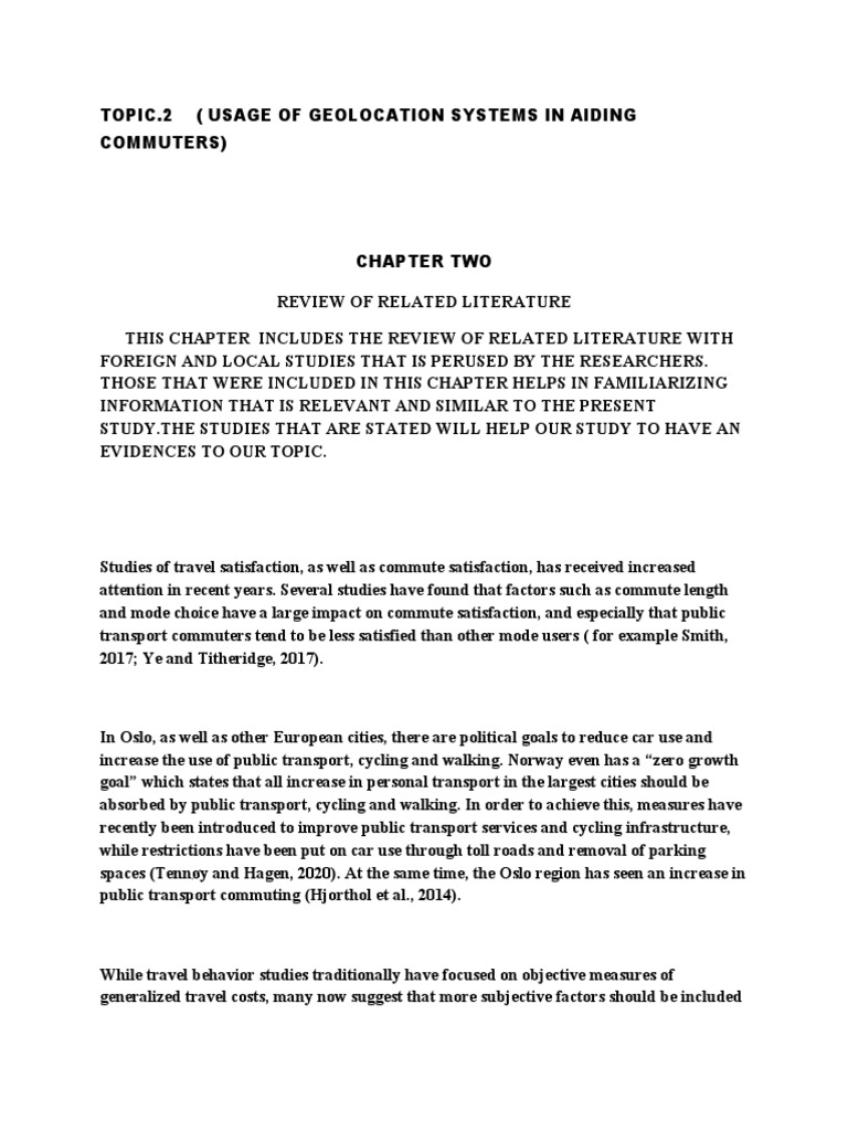 Chapter 2 Draft | PDF | Public Transport | Transport