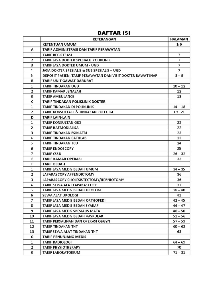 Buku Tarif 2022 Rsa - Master Revisi II | PDF